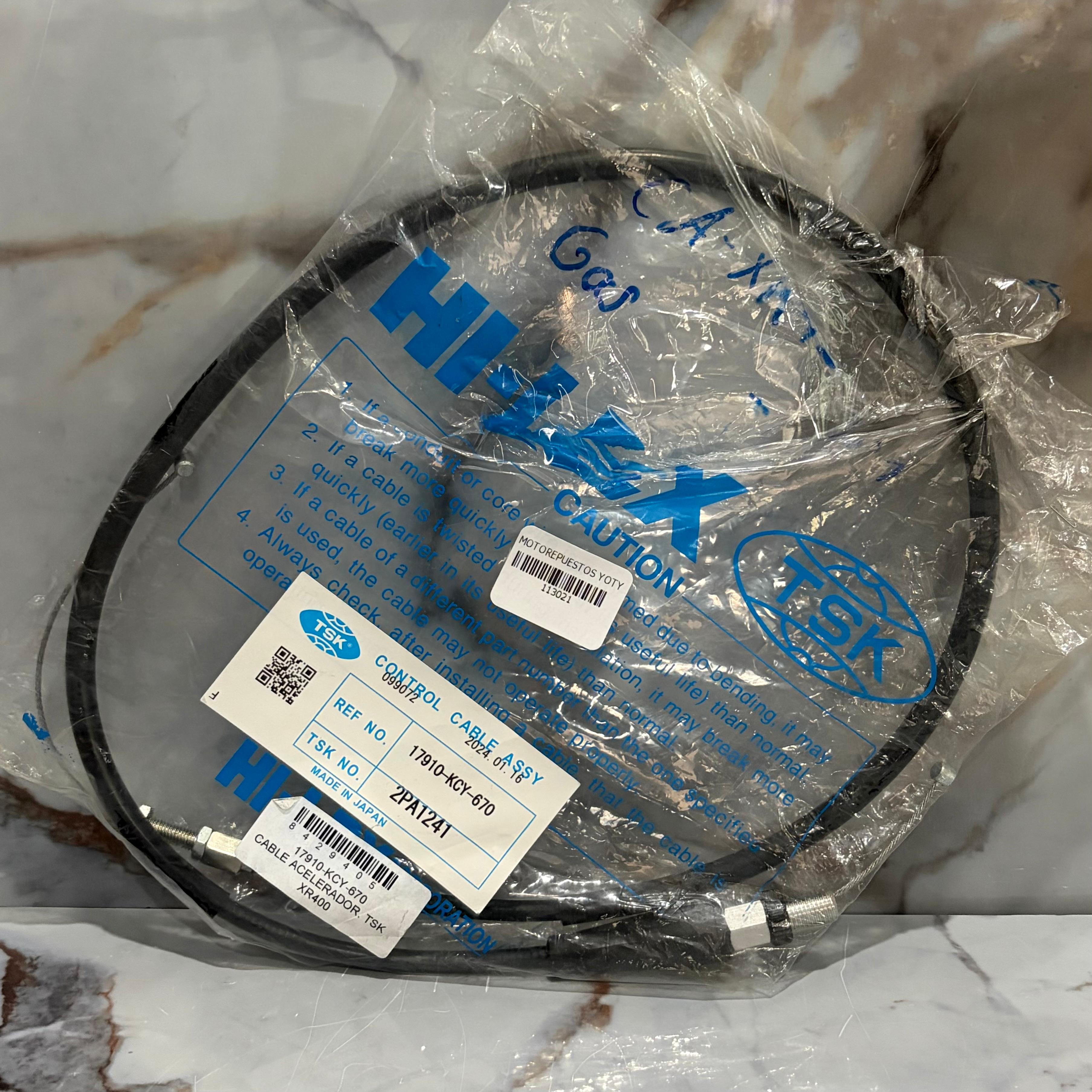 CABLE GAS XR400 HI-LEX – Moto Repuestos Yoty